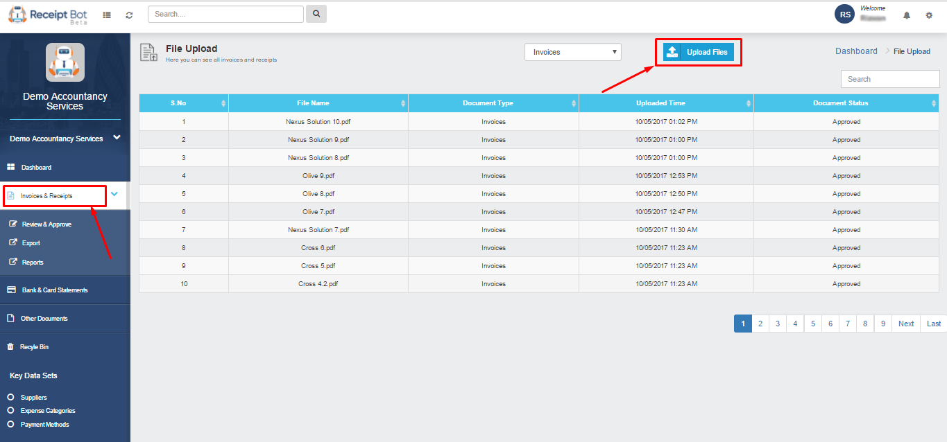 Web Uploading Documents - Receipt Bot Web Uploading Documents - Receipt Bot
